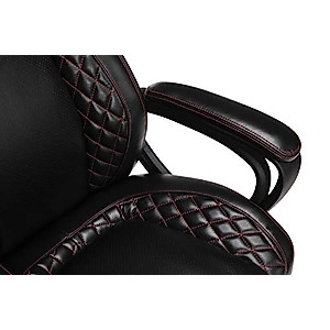 OFM Essentials Collection Racing Style SofThread Leather High Back Office Chair, in Red