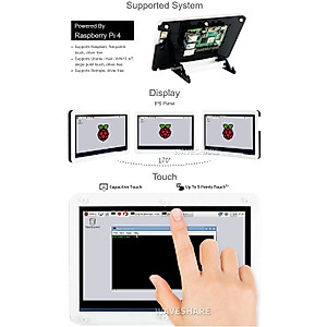 waveshare Display Kit Compatible with Raspberry Pi 4 Model B 7inch Capacitive Touch LCD Micro Card and etc.