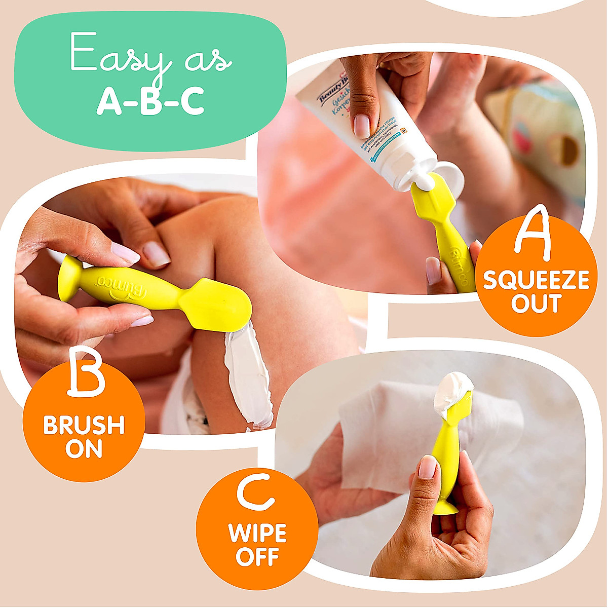 Bumco Mini Diaper Cream Spatula with Case - BPA-Free Butt Spatula Baby, Soft & Flexible Diaper Spatula, Diaper Cream Applicator, Mom-Invented Baby Must Haves, Diaper Bag Essentials, Butt Paste Spatula