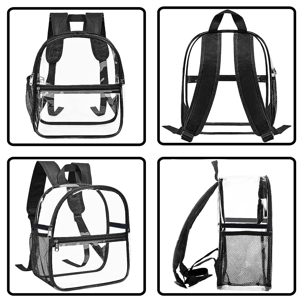AIMEEPACK Mini Clear Backpack, Stadium Approved Clear Backpack, Waterproof Transparent School Bag,Fit For Stadium, Music Festival, School And Concerts