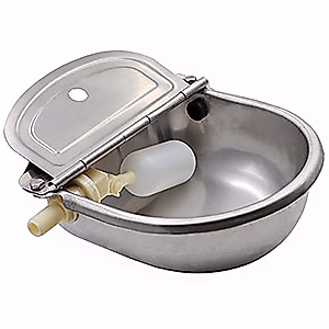 Automatic Cow Drinking Water Bowl,304 Stainless Steel Animal Waterer Bowl for Horse,Goat,Pig,Dog, with 1/2 Float Valve