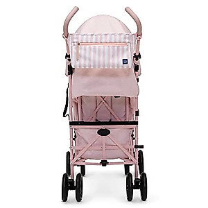 babyGap Classic Stroller - Lightweight Stroller with Recline, Compact Fold & Removable Parent Organizer - Made with Sustainable Materials, Pink Stripes