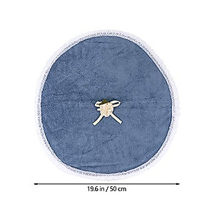 Hemoton Soft Hanging Hand Towel Bathroom Hand Towels with Hanging Loops Microfiber Lace Hand Towels Soft Absorbent Kitchen Hand Towels Hanging Blue