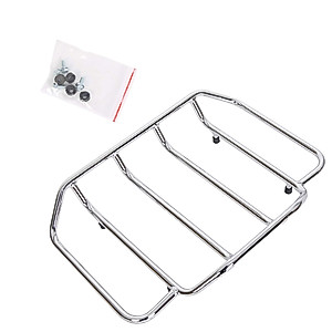 ECOTRIC Chrome Motorcycles Trunk Luggage Rack Rail for 1984-2023 Harley Touring Road King Street Glide Road Glide (Replaces # 53665-87)