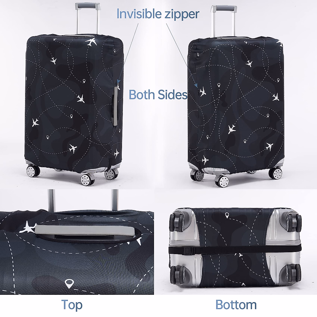 Travelkin Luggage Cover For Suitcase Tsa Approved, Suitcase Cover Protector Fits 18-32 Inch Luggage(M for 22-25 Inch Luggage)