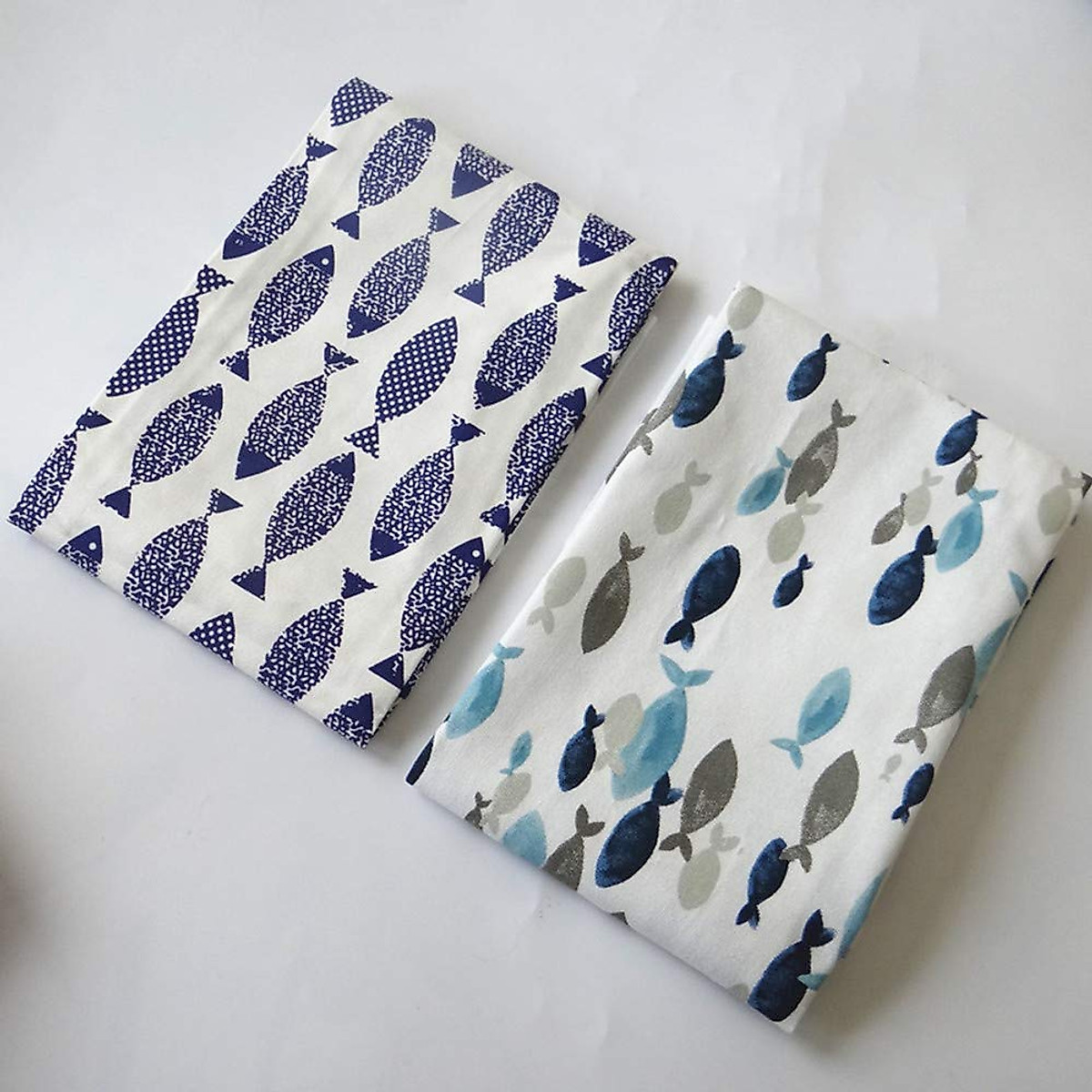 N /A Kitchen Dish Towels,Blue Fish Cotton Practical Kitchen Towel Set, Oversized 23.62X15.75inches Suitable for Cooking in The Kitchen and Household,Dry Cloth,Absorbent Terry Drying Dishes,2 Pieces