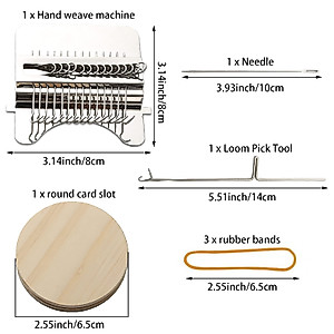 quirzx Darning Loom Speedweve Type Weave Tool, 14 Hooks Convenient Small Weaving Loom Kit for Beginners Quickly Mending Jeans, Repair Holes, DIY Beautiful Weaving Arts on Clothes Socks