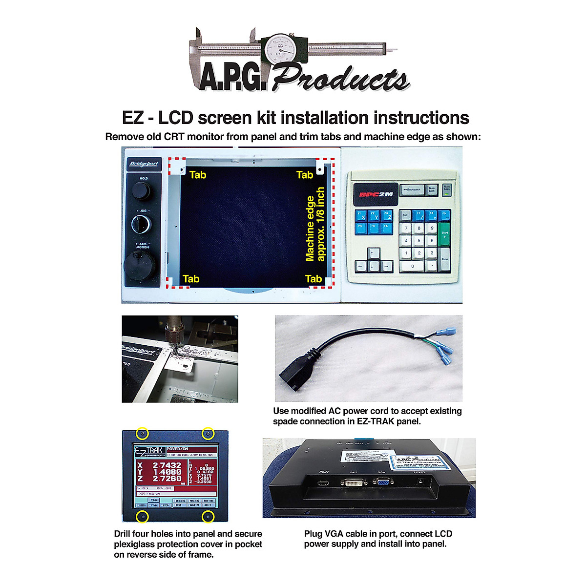 Generic EZ TRAK Mill Replacement Monitor, Black