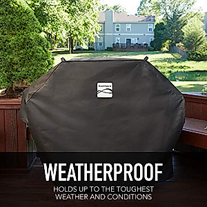 Kenmore 3-Burner Outdoor BBQ Grill, Teal & PA-20281 BBQ Grill Cover, Heavy Duty Weatherproof Fabric for Outdoor Patio Backyard, Fits Grills up to 56" Width, Black