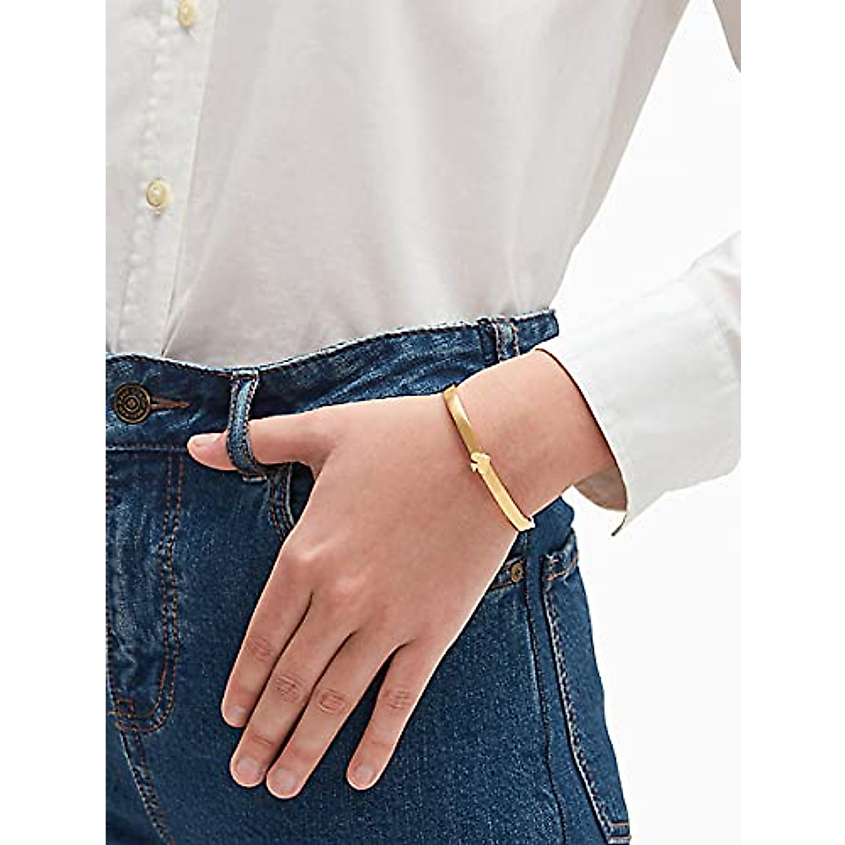 Kate Spade New York Everyday Spade Thin Metal Bangle, Gold Tone