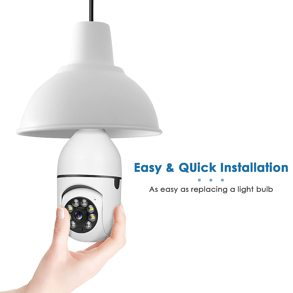 UPULTRA LIght Bulb Security Camera 1080P Wireless WIFI outdoor Home IP Camera E27 360 Degree Panoramic,Motion Detection and Alarm,Two-Way Audio,Night Vision