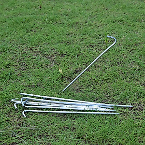 MySit 9" Tent Stakes Inflatable Stake 30 Pack, Heavy Duty Galvanized Metal Tent Pegs Garden Staples Ground Pins Camping Fence Hooks for Inflatables, Outdoor Garden Christmas Decorations, Trap