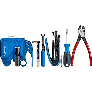 Jonard Tools TK-82 COAX Tool Kit - 8 Piece COAX Cable Network Tool Kit Featuring Coaxial Cable Stripper RG59 / RG6 / RG7 / RG11, CATV Tools and Compression Tool for Long F Connector