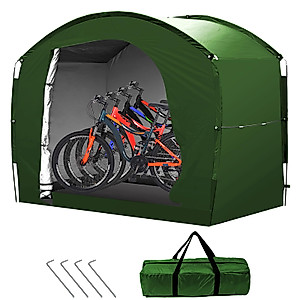 Bike Storage Tent Portable Shed Cover for Bikes, Lawn Mower, Garden Tools, Waterproof Outdoor Backyard Storage Tent Shelter