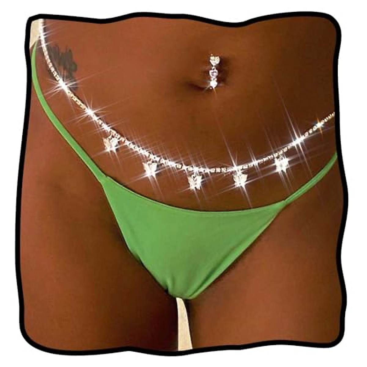 Jeweky Halloween Crystal Butterfly Waist Chain Belly Silver Belt Body Chains Summer Beach Body Accessories Jewelry for Women