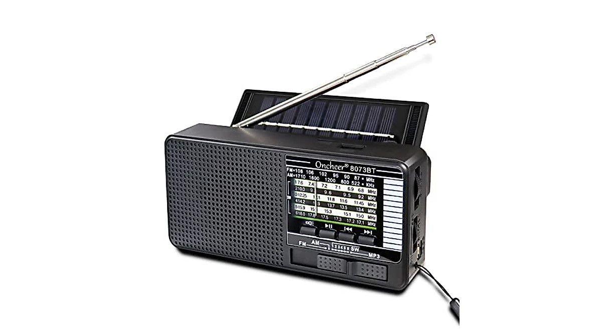 Oncheer Portable Radio with Bluetooth & Solar Charging | Stay Connected