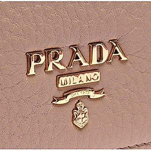 Prada Beige Vitello Grain Leather Credit Card Holder Small Wallet 1MC122
