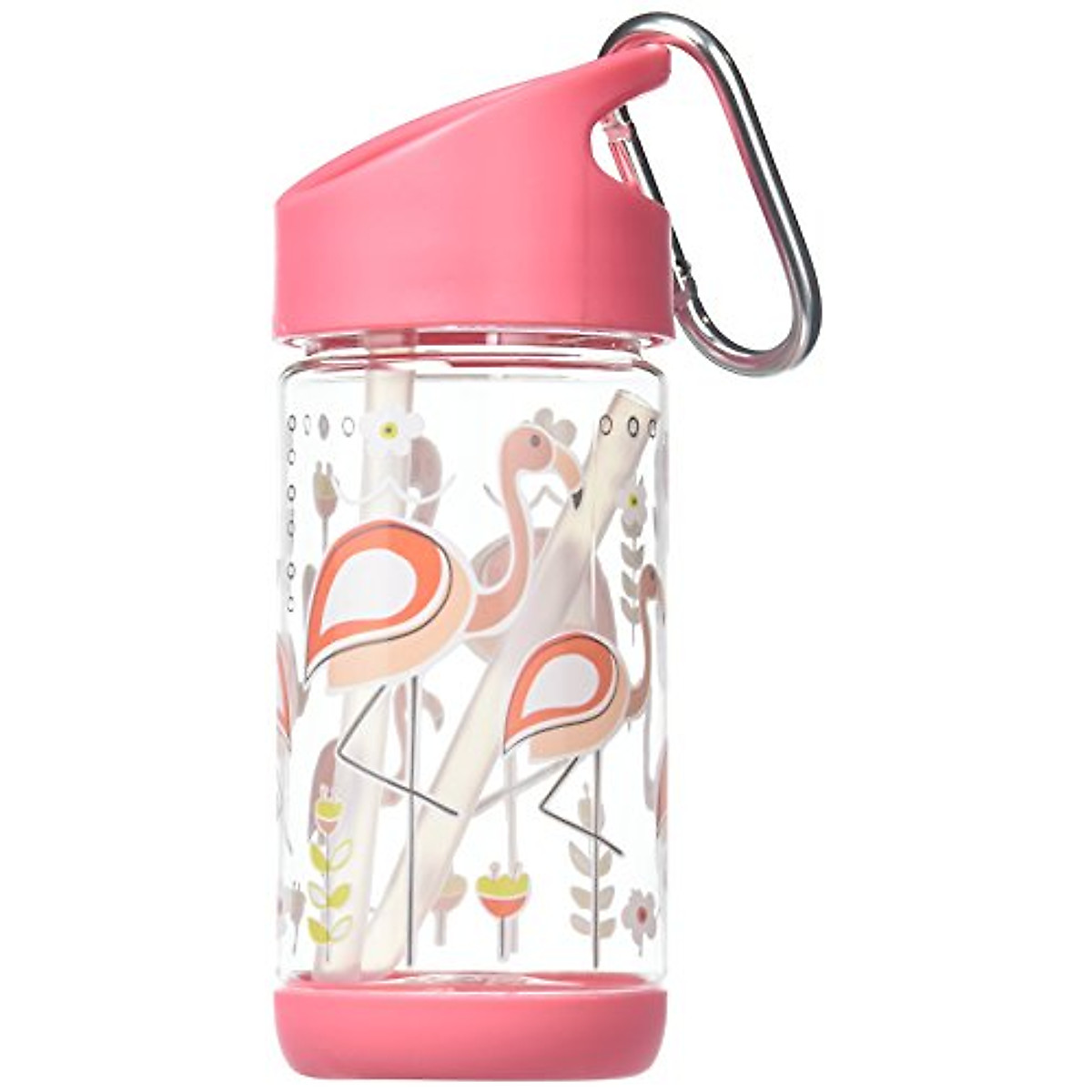SugarBooger Flip & Sip Clear Tritan Cup, Flamingo