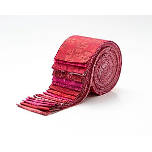 18 Pcs Fabric Strips Cute, Beautiful 100% Cotton Fabric Quilting Strips, Width 44 inch Length 2.5 inch, Gift It's All Red Jelly Roll pre-Cut, DIY Blanket