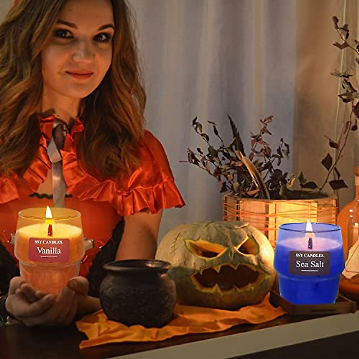 Handmade Vanilla Scented Glass Jar Candle - Perfect for Romantic Dinners and Gifting