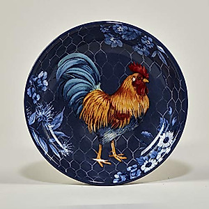 Certified International Indigo Rooster 9" Soup/Cereal Bowls, Set of 4, Multicolor