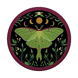 Aesthetic Luna Moth Witchy Floral Moon Phases Moon Moths PopSockets Standard PopGrip