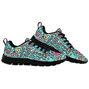 Ciadoon Anatomy Shoes for Women Men Running Tennis Walking Sneakers Human Internal Organ Medical Nurse Physiology Shoes Gifts for Boy Girl,Size 6 Men/8 Women Black
