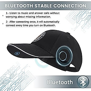 QZTELECTRONIC Bone Conduction Headphones, Bluetooth Headphones Wireless, Waterproof Headset with Microphone, Bone Conduction Cap for Cycling, Running, Fishing, Ideal Gift for Men/Women, Black