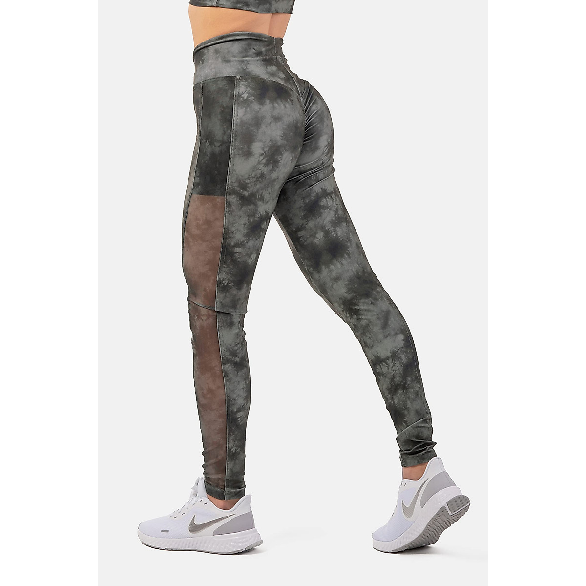 NEBBIA ECO Camo Green Mesh Leggings Breathe 400