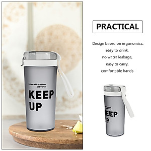 Healifty 1pc Frosted Shaker Cup Sports Plastic Bottle Large Capacity Water Bottle Plastic Drinking Bottle Portable Water Bottle Sports Water Kettle Plastic Water Bottle Outdoor Water Kettle