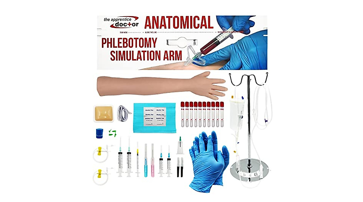 Phlebotomy Practice Kit - Realistic IV Arm for Medical Training
