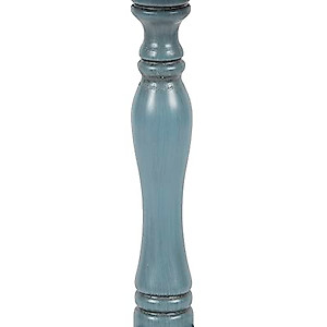 Decor Therapy Simplify Round Pedestal Accent Side Table, 24" x 15" x 15", Antique Arctic Blue
