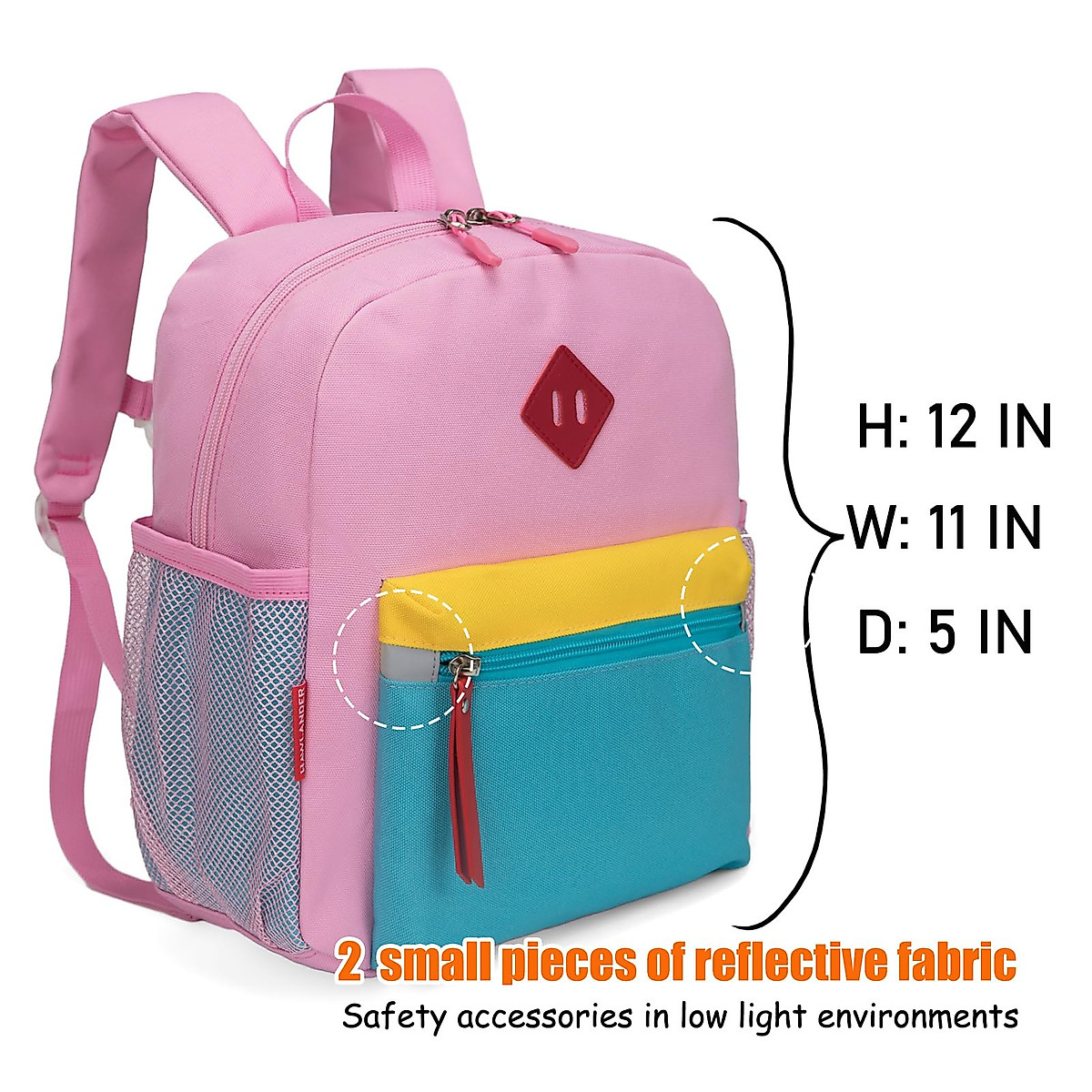 HawLander Preschool Backpack for Toddler Girls, Kids School Bag, Ages 3 to 7 years old, Mini, Pink Blue
