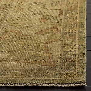 SAFAVIEH Oushak Collection Area Rug - 8' x 10', Green & Beige, Hand-Knotted Traditional Oriental Wool, Ideal for High Traffic Areas in Living Room, Bedroom (OSH115B)