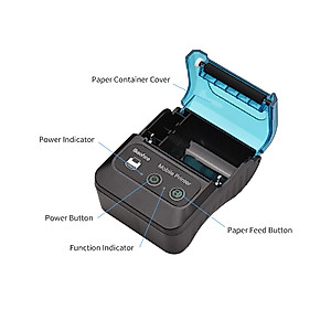 Sunydog Receipt Printer,Portable 58mm Receipt Thermal Printer 2 inches Mini Mobile Pocket Printers with 1 Thermal Paper Roll USB&Wireless BT Connection Compatible with Windows/Android/iOS for Office