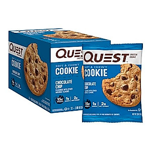 Quest Nutrition Chocolate Chip Protein Cookie; Keto Friendly; High Protein; Low Carb; 12 Count