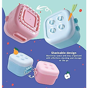 Epik Baby Food container, prefer for daycare, 4 pack leakproof storage container with silicone Lid, 4 Oz, Freezer, Dishwasher and microwave Safe, Unbreakable Food Storage - No Glass