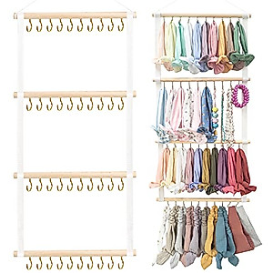 POVETIRE Headband Holder Head Bands Organizer for Girls, Baby Headbands Hair Accessories Organizer Storage Wall Hanging Decor for Nursery Toddler Girls Room
