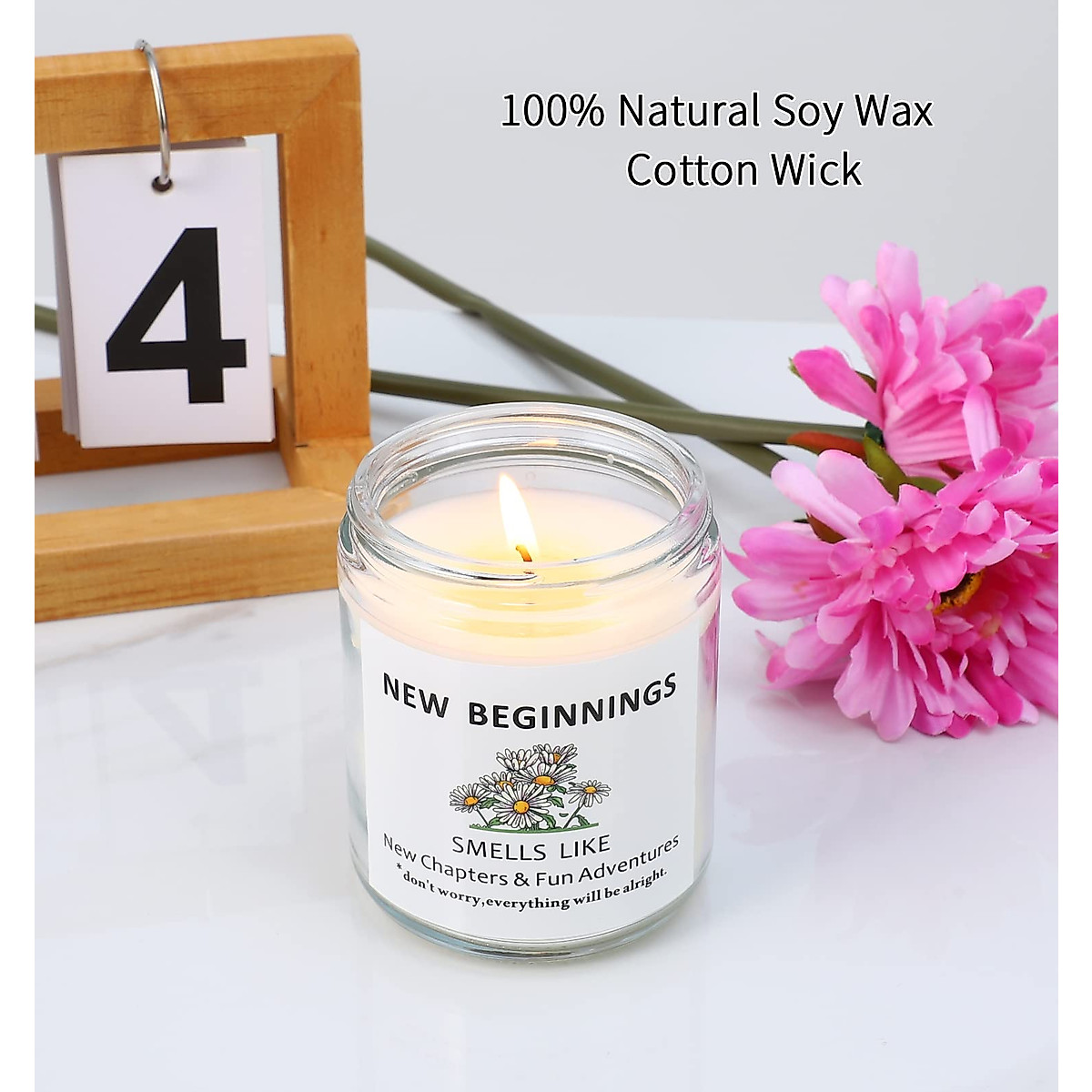 LESEN New Beginnings Box Gifts for Women,Daisy Mug and Candle Gifts Basket for New Job,Going Away,Farewell,Goodbye, Good Luck,Coworker Leaving,Break Up,Divorce Gifts