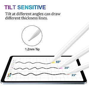 Stylus Pen for iPad with Palm Rejection, Apple Pencil for (2018-2022) iPad Pro 11/12.9, iPad 10th/9th/8th/7th/6th Gen, iPad Air 5th/4th/3rd Gen,iPad Mini 6/5 with 4ps Nibs