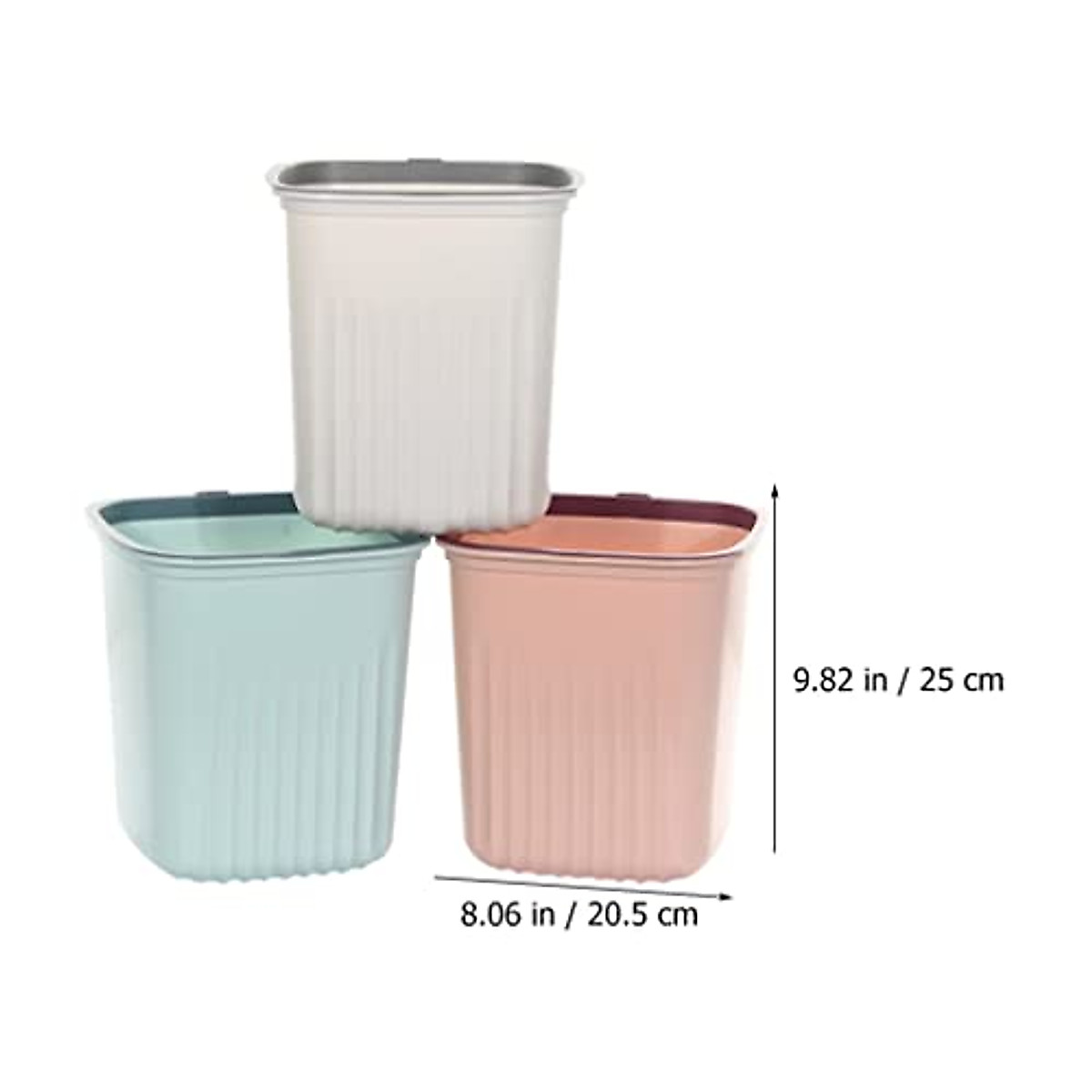 Zerodeko Bathroom Trash 3Pcs Small Trash Can Plastic Waste Basket Garbage Container Bin Recycling Bin Rubbish Bucket Food Scrap Container Compost Bin Pail for Bedroom Bathroom Kitchen Office Trashcan