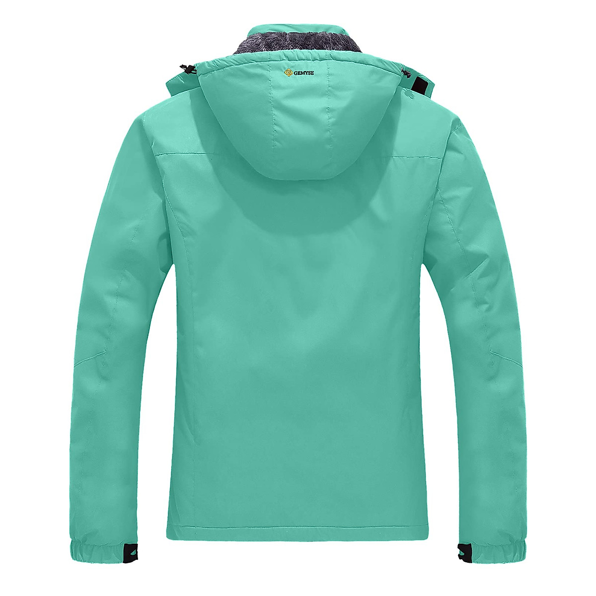 GEMYSE Women's Mountain Waterproof Ski Snow Jacket Warm Winter Windproof Raincoat with Detachable Hood(Lake Blue-6,Large)