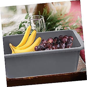 BUGUUYO Plastic Organizer Box Car Storage Box White Plastic Storage Bins Utility Tote Bus Tub Restaurants Plastic Tub Restaurant Bus Tub Storage Basket Sink Wash Basin Household Grey Pan