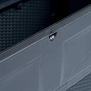 (Fast Shipments)Deck Box Cover Waterproof Patio Storage Box Cover Outdoor Back Yard Large Deck Storage Box Covers Protector for Winter Garden Storage Box 84.5 gal Anthracite