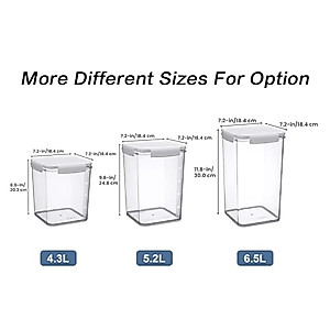 Large Airtight Pet Food Storage Containers with lids 5.2L /176oz,2 Pack Crystal Clear BPA Free Plastic Canisters for Dogs and Cats Storage Bin
