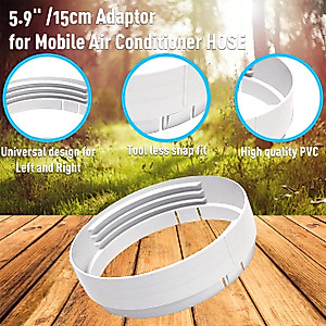 TOPOWN Ac Window Vent Kit Slide Kit Plate for Portable Air Conditioner Vertical/Horizontal PVC Seal Bracket -Adjustable Length-with 5.9"/15cm Adaptor Suitable for Mobile Air Conditioner