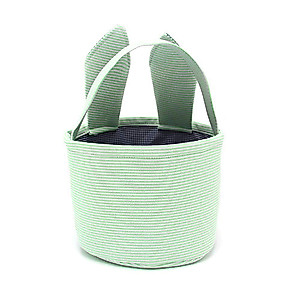 Lxitol Easter Baskets Easter Bunny Ears Bags - Easter Egg Bunny Bucket for Kids (Green)