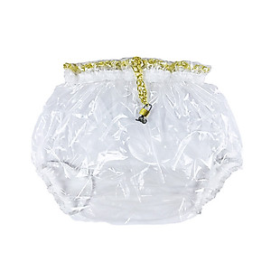 Haian Pull-On Locking Plastic (PVC&EVA) Pants (Glass Clear, Medium)