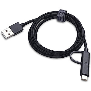 UL Listed Fast Charger for All Kindle Fire Tablets with 6.6Ft USB to Micro-USB and USB-C 2IN1 Nylon Braided Cable (Designed for use with All Fire Tablets and All Kindle E-Readers) (10W)