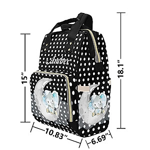 Anneunique Art Forest Animals Fox Diaper Bags Backpack with Name Personalized Baby Bag Nursing Nappy Bag Travel Tote Bag Gifts for Mom Girl 10 83 x 6 69 x 15 Inch